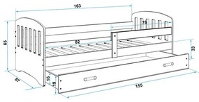 Dětská postel CLASSIC 160x80 cm Bílá