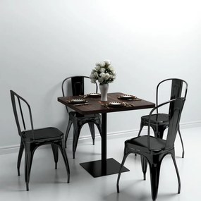 Bistro stůl MDF a ocel čtvercový 80 x 80 x 75 cm 245611