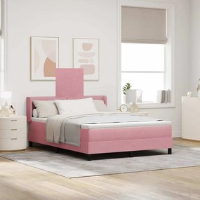 Postel s boxspringem s čelo Růžová 200 x 160 cm samet 3341425