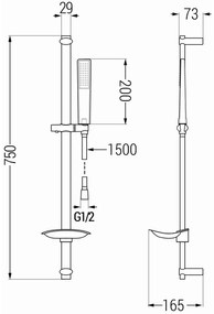 Mexen sprchový set DB72, chrom, 785724584-00