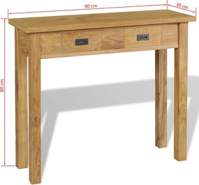 vidaXL Konzolový stolek masivní teak 90 x 30 x 80 cm [244481]