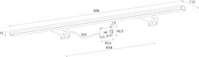 Sapho Sapho, PANDORA LED svítilna, 15W, 808x15x112mm, chrom, E27576CI