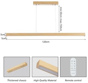 Brilagi -LED Stmívatelný lustr na lanku OAK SMART LED/30W/230V Wi-Fi Tuya dub+DO