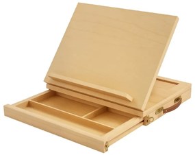 Vinsetto easel přenosný stojan studio easel skládací a úhlově nastavitelný se zásuvkou z přírodního bukového dřeva pro kreativní projekty | Aosom.de