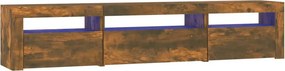 TV skříňka s LED osvětlením kouřový dub 195x35x40 cm 3152743