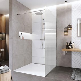 Mereo Mereo, Sprchová stěna WALK IN, Novea, chrom ALU, sklo Line, CK10600HL