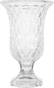 Transparentní skleněná váza s dekorem S - Ø 12*19 cm