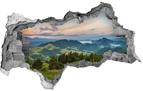 Wallmuralia Díra 3D ve zdi nálepka Panorama Pieniny 95x73 cm