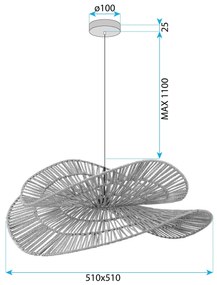 Toolight Závěsné stropní svítidlo BOHO B1 APP1737-1CP 50CM
