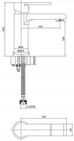 Cersanit Verso, umyvadlová baterie včetně plastové zátky umyvadla, chromová, S951-404