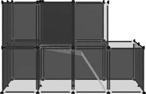 Klec pro malá zvířata černá 142 x 74 x 93 cm PP a ocel 340573