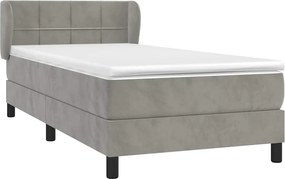 Box spring postel s matrací světle šedá 80 x 200 cm samet 3127457