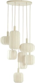 Krémové závěsné svítidlo s textilním stínidlem ø 50 cm Tufia – Light &amp; Living