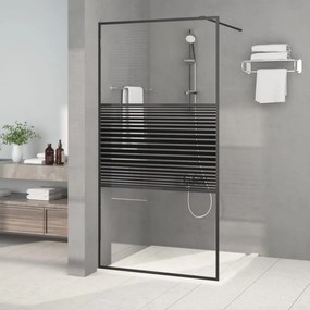 vidaXL Sprchová zástěna walk-in černá 100 x 195 cm čiré ESG sklo