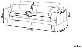 3-místná černá kožená pohovka TORGET Beliani