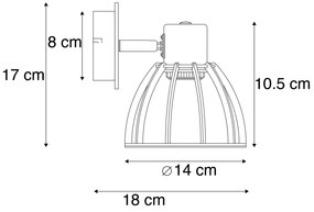 Průmyslová nástěnná lampa černá - Fotu