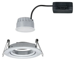 Paulmann 93486 LED Coin Nova round, kulatá bodovka v úpravě kartáčovaný hliník, 1x6,5W LED 2700K tříkrokové stmívání, prům.8,4cm