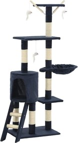 Škrabadlo pro kočky se sisalovými sloupky 138 cm tmavě modré 170582