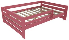 Vomaks Dětská postel DP 025 XL se zábranou Rozměr: 140 x 200 cm, Barva: barva růžová