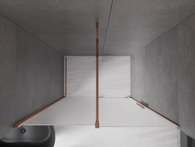 Mexen Velar, posuvné sprchové dveře do otvoru 160 cm, 8mm sklo námraza, růžové zlato, 871-160-000-31-60