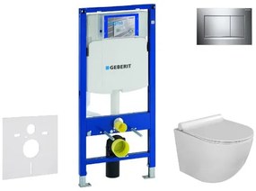 Geberit Duofix - Set předstěnové instalace, klozetu Gaia a sedátka softclose, tlačítko Sigma30, chrom/chrom mat SANI11CA1115