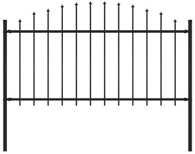 Zahradní plot Woerden s kopím nahoře ocelový 170 x 150 cm černý 144943