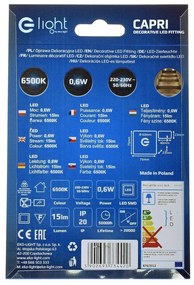 Schodišťové LED svítidlo Capri, 1x LED 0,6w, 6500k, s