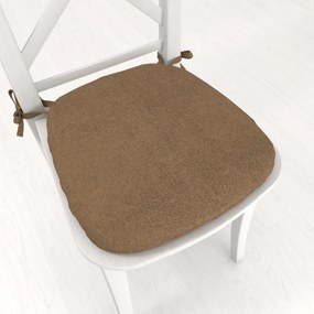 Biante Oblý podsedák z imitace broušené kůže Alcantara ALC-015 Světle hnědý - 39x37x3 cm