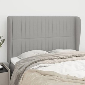 Čelo postele typu ušák světle šedé 147x23x118/128 cm textil 3118192