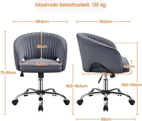 Kancelářská židle Yaheetech – tmavě šedá (266321706890)