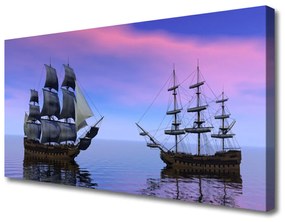 Obraz na plátně Lodě Moře Krajina 125x50 cm