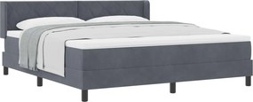Postel s boxspringem s čelo Tmavě šedá 200 x 180 cm samet 3341535