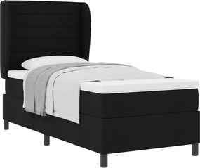 Postel s boxspringem s matrací s čelo Černá 90 x 200 cm textil 3340482
