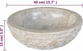 Umyvadlo mramorové 40 cm krémové 242673