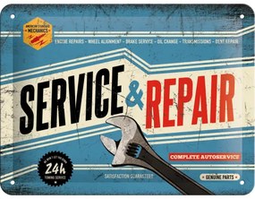 Postershop Plechová cedule: Service & Repair - 15x20 cm