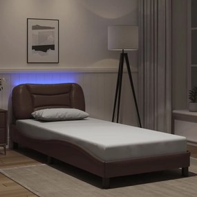 Rám postele s LED bez matrace Hvar hnědý 90 x 200 cm 3213908