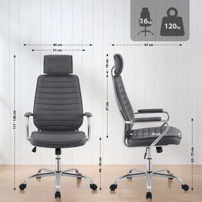 Kancelářská židle Rako látka – tmavě šedá