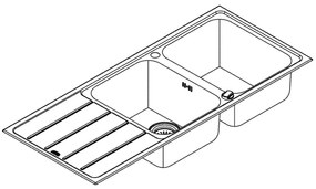 GROHE 31588SD1 - Dřez K500 1160 × 500 mm nerez