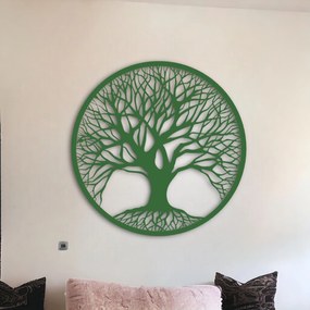 Strom života 12 - kovový obraz na zeď Velikost: 100cm, Barva: Green