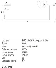 Redo Závěsné LED svítidlo Acrobat