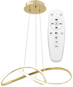 Toolight - LED závěsné svítidlo APP394-CP + dálkové ovládání, zlatá, OSW-06910