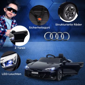 HOMCOM Dětské elektrické autíčko AUDI RS e-tron GT s dálkovým ovládáním, bezpečnostním pásem, klaksonem, hudbou a světlomety, do 5 km/h, pro děti od …