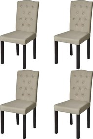vidaXL Jídelní židle 4 ks textil [242224] Barva: Béžová