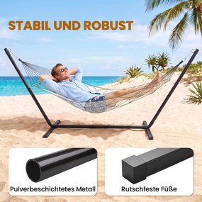 Houpací stojan Outsunny pro houpací sítě s háčky, kovový, 360 x 92 x 112 cm, do 120 kg