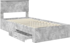 Rám postele s čelo Betonově šedá 100 x 200 cm Kompozitní dřevo 3410934