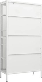 Vitrína bílá 90 x 40 x 180 cm ocel a tvrzené sklo 336080