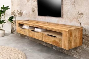 Designový závěsný TV stolek Thunder 160 cm mango