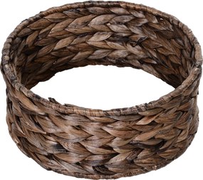 PawHut ratanový koš pro kočky útulná kočičí jeskyně z vodního hyacintu tmavě hnědá 50x42x60cm ideální do obývacího pokoje
