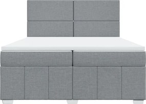 Box spring postel s matrací světle šedá 200 x 200 cm textil 3294068