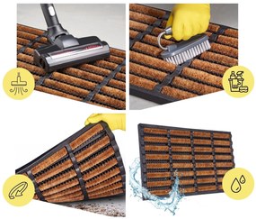 Hanse Home, Venkovní čistící rohož Mix Mats Brushes 105647 Black Cocos - na ven i na doma, 45x75, hnědá, exteriér
